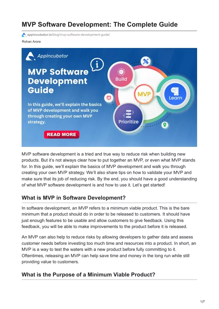 Ppt Mvp Software Development The Complete Guide Powerpoint