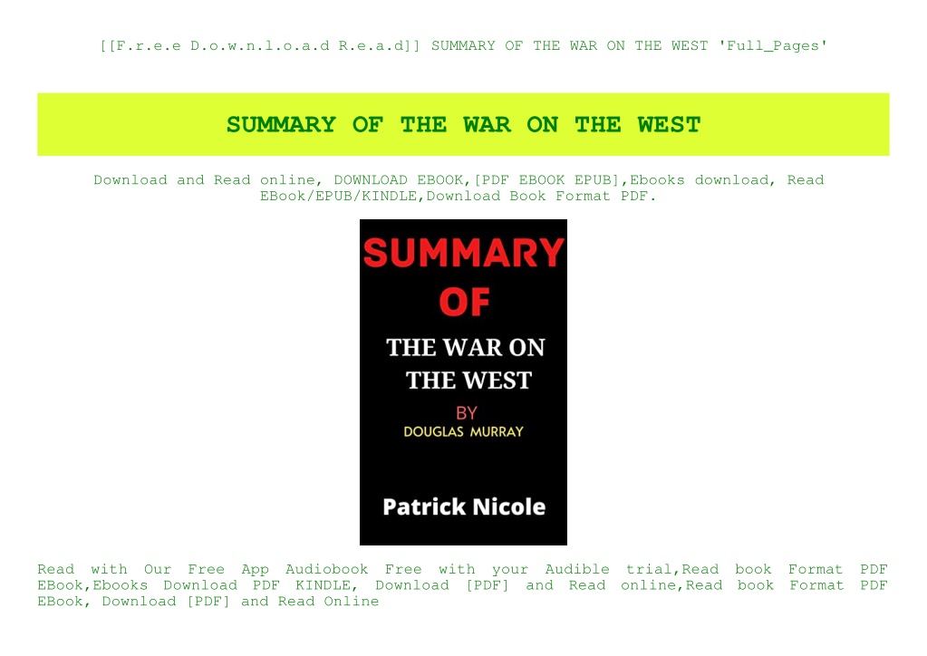 PPT - [[F.r.e.e D.o.w.n.l.o.a.d R.e.a.d]] SUMMARY OF THE WAR ON THE WEST 'Full_Pages' PowerPoint ...