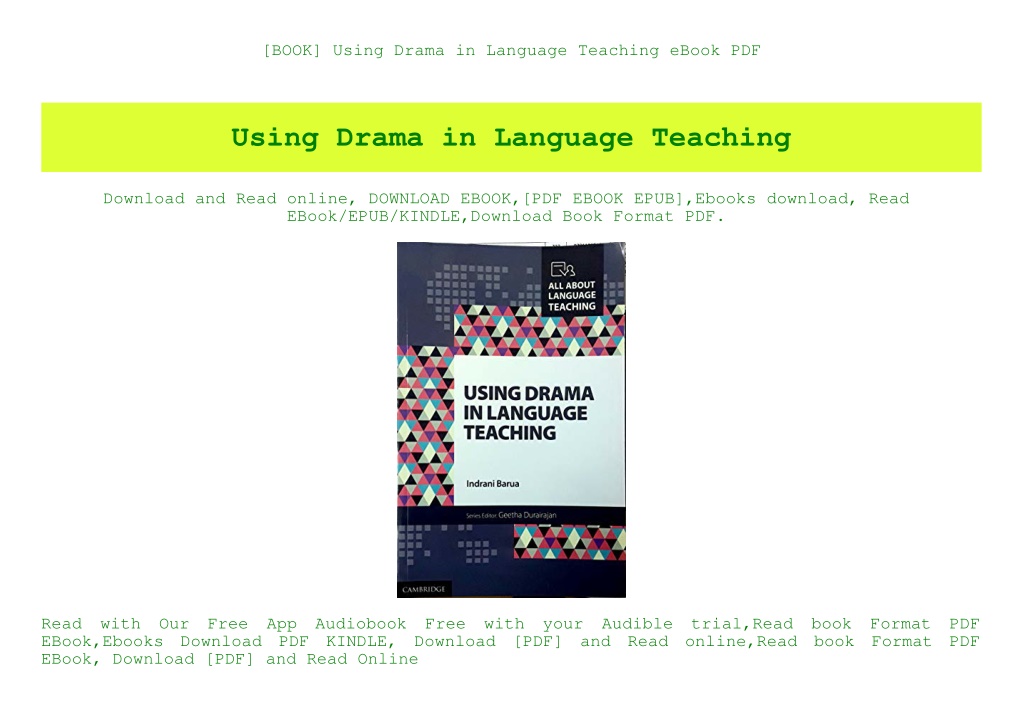 PPT - [BOOK] Using Drama in Language Teaching eBook PDF PowerPoint ...