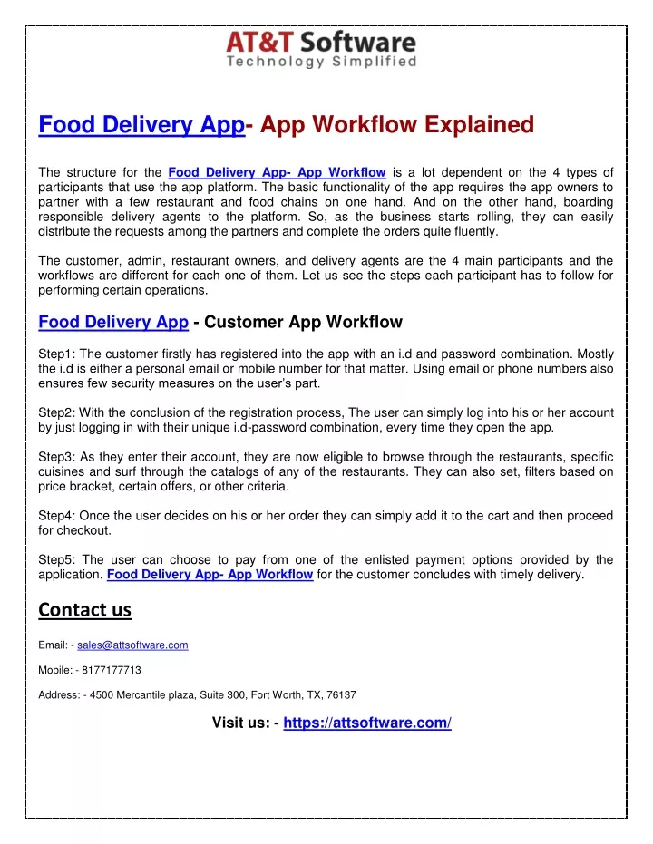 PPT - Attsoftware Food Delivery App PowerPoint Presentation, free ...