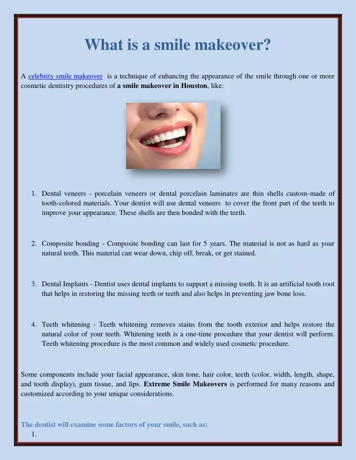 PPT - What is a smile makeover? PowerPoint Presentation, free download ...