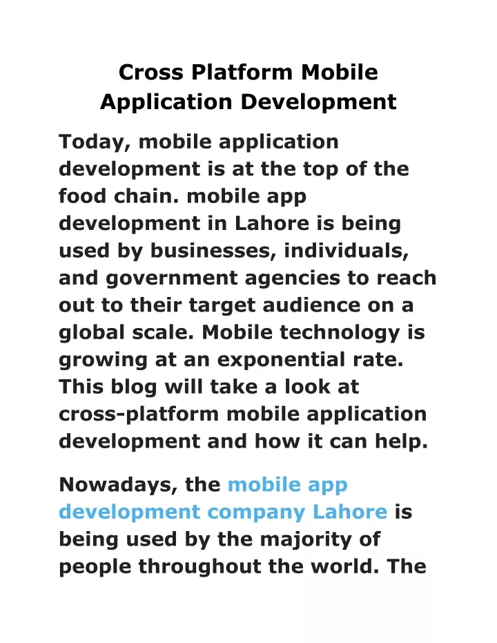 Ppt Cross Platform Mobile Application Development Powerpoint Presentation Id 11670318