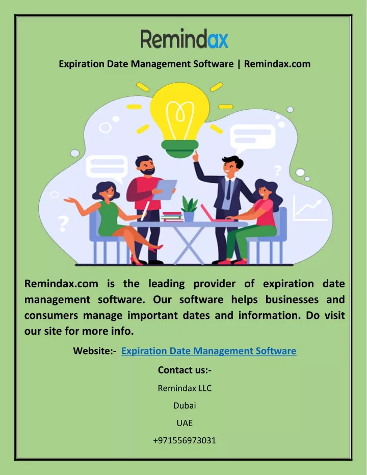 PPT - Remindax.com is the leading provider of expiration date ...