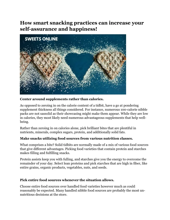 PPT - How smart snacking practices can increase your self-assurance and ...