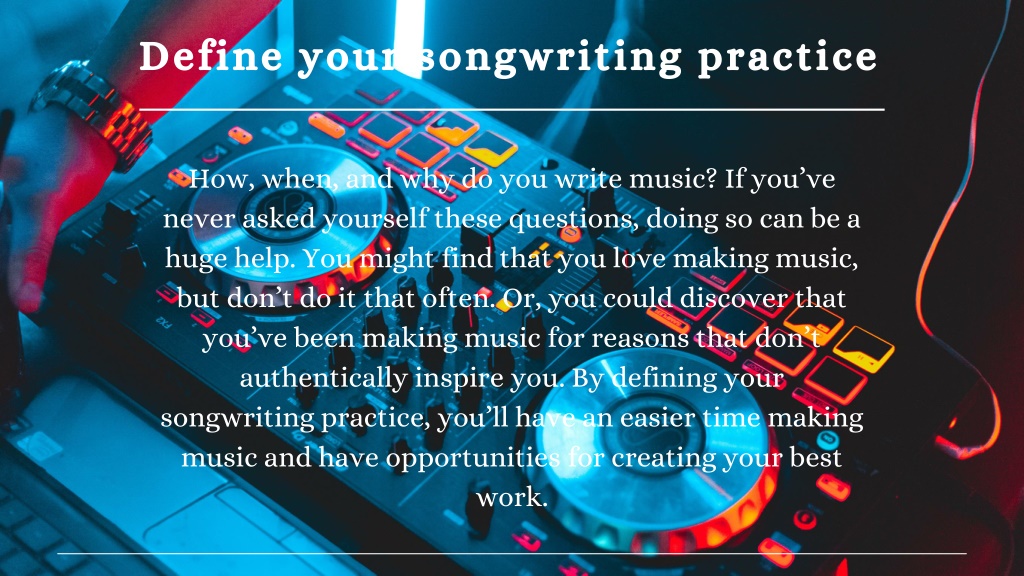 PPT - Sarastar Gives You 4 Tips For Writing Your Best Music PowerPoint ...