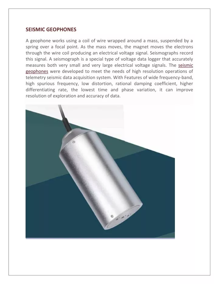 PPT - SEISMIC GEOPHONES PowerPoint Presentation, free download - ID ...