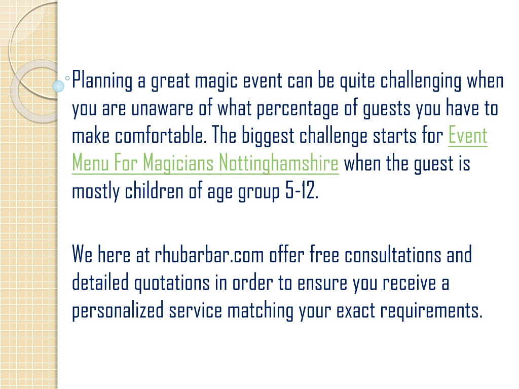 PPT - Find The Best Event Menu For Magicians Nottinghamshire PowerPoint ...
