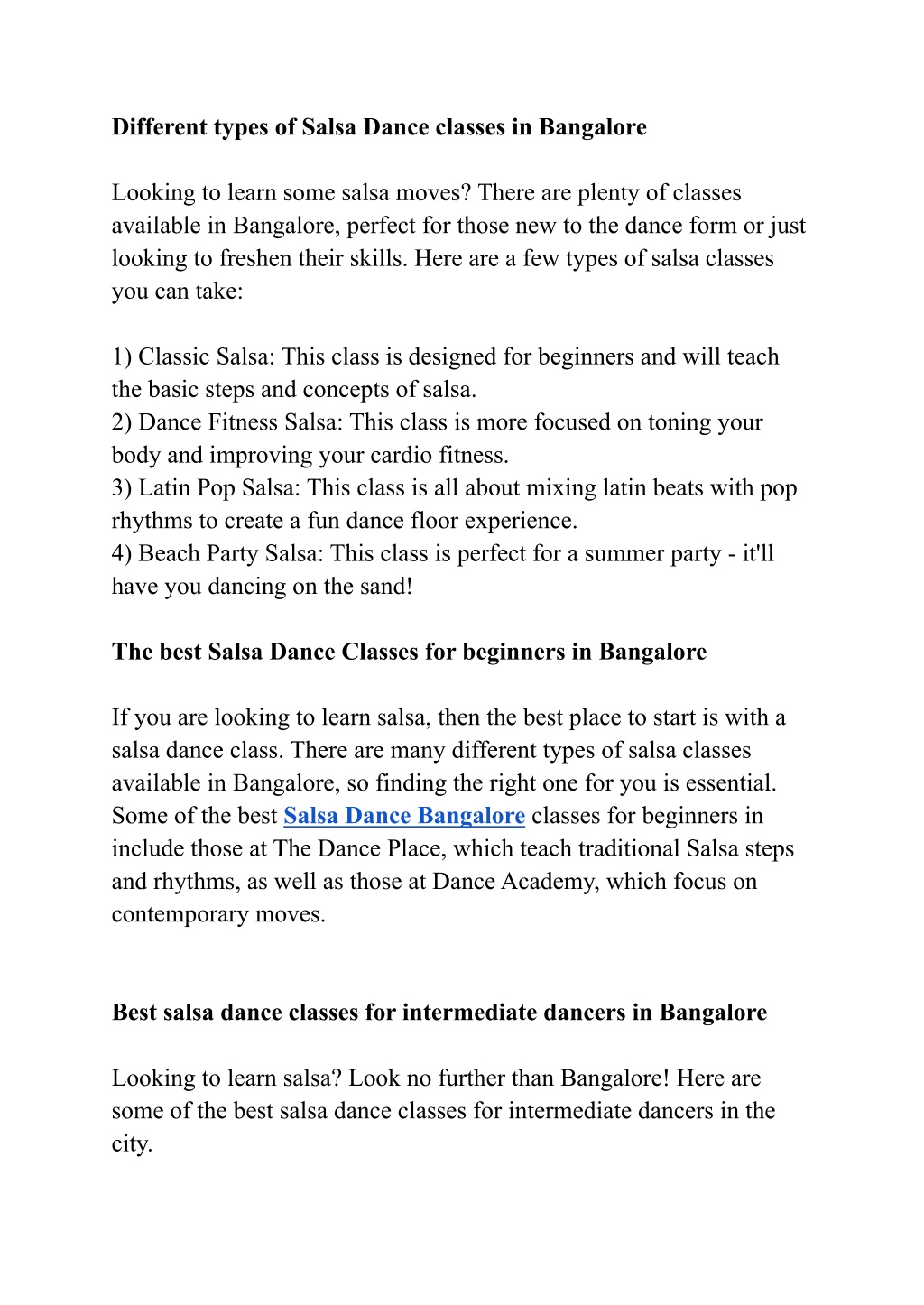 PPT - Best Salsa Dance classes in Bangalore PowerPoint Presentation ...