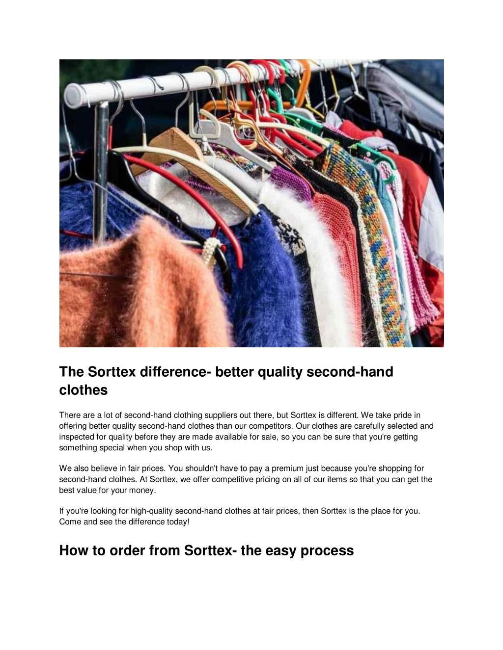 PPT - Leading second-hand clothes suppliers- Sorttex Clothing ...