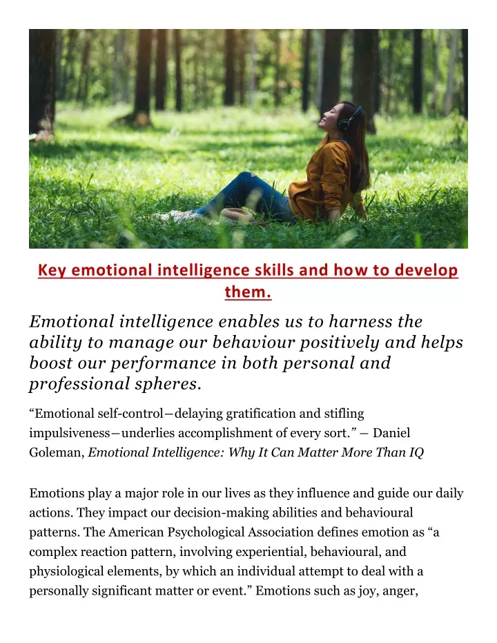 PPT - Key emotional intelligence skills and how to develop them ...
