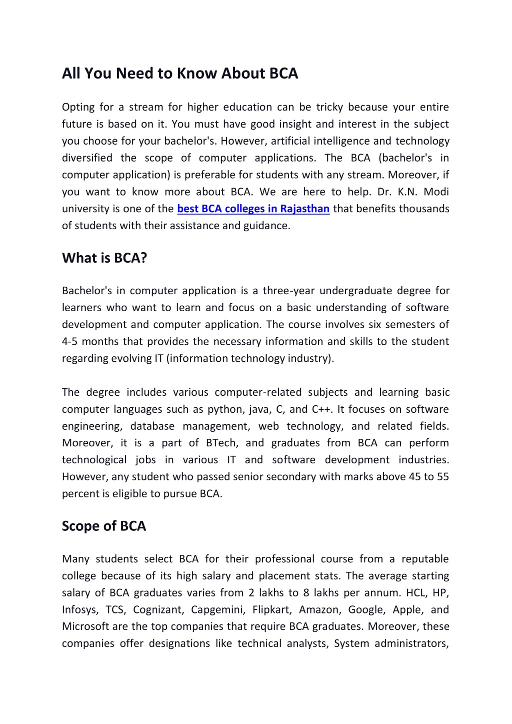 PPT - best BCA colleges in Rajasthan PowerPoint Presentation, free ...