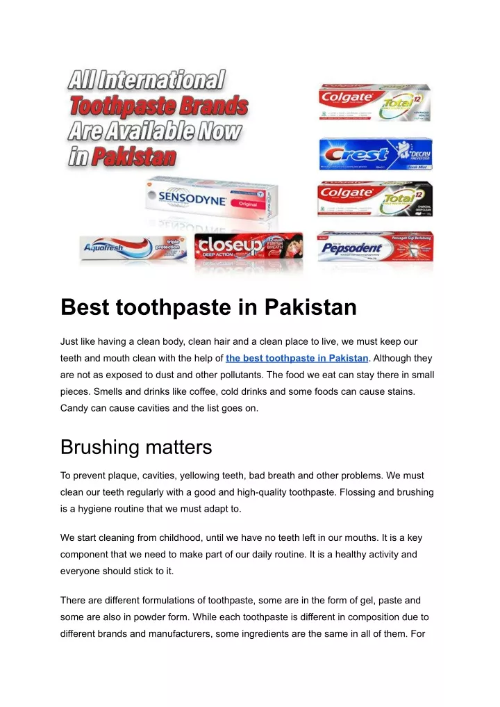 PPT - Best toothpaste PowerPoint Presentation, free download - ID:11677370