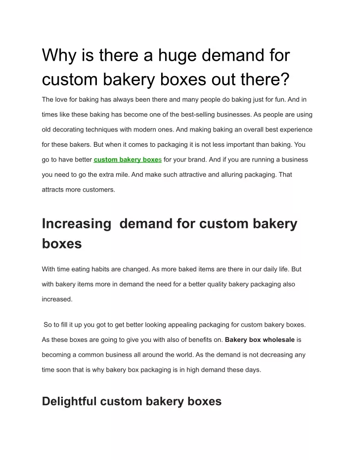 PPT - Why is there a huge demand for custom bakery boxes out there (1 ...