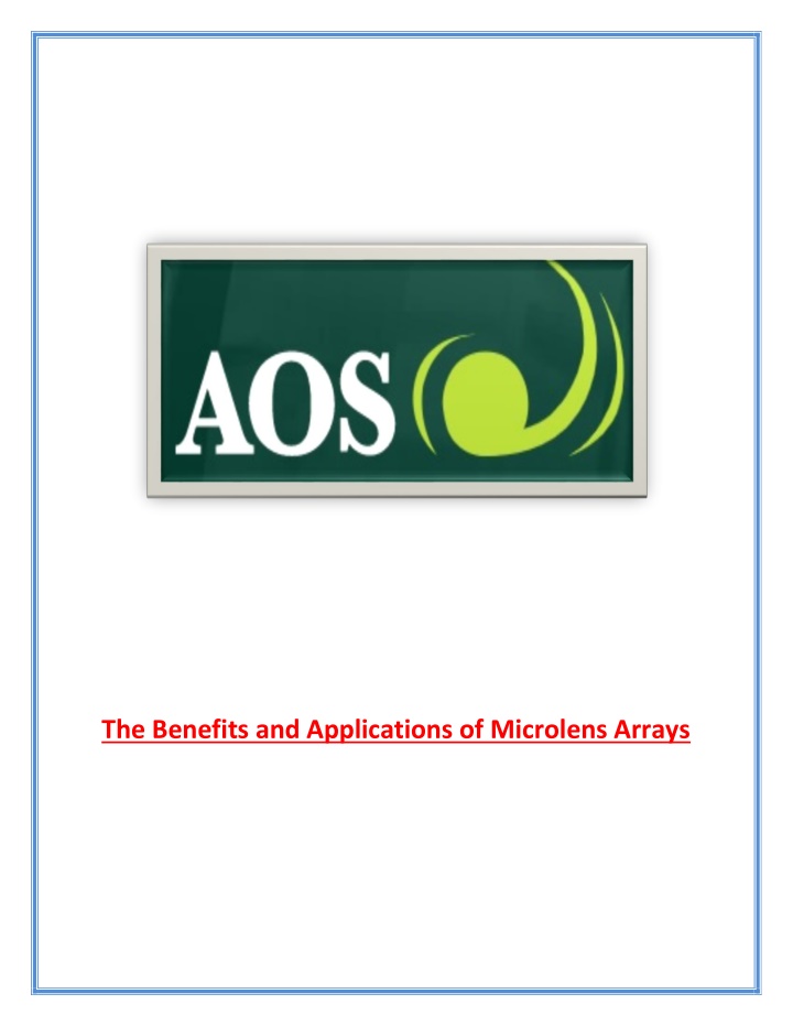 PPT - The Benefits and Applications of Microlens Arrays PowerPoint ... PPT - The Benefits and Applications of Microlens Arrays PowerPoint ...