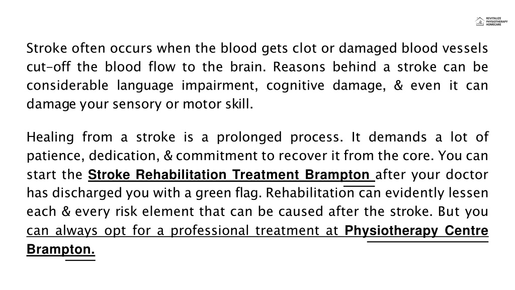 PPT - 4 ways how rehabilitation can recover you after a stroke ...