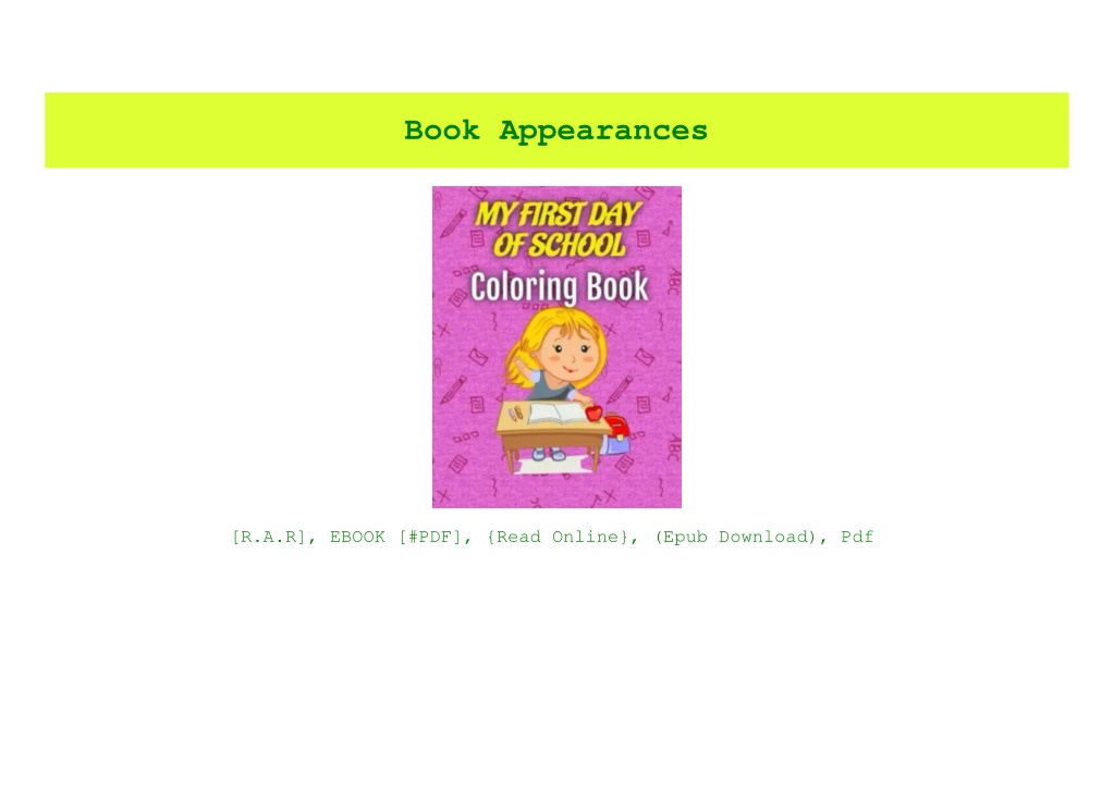 PPT - DOWNLOAD My First Day of School Coloring Book For Kids ages 3 to ...