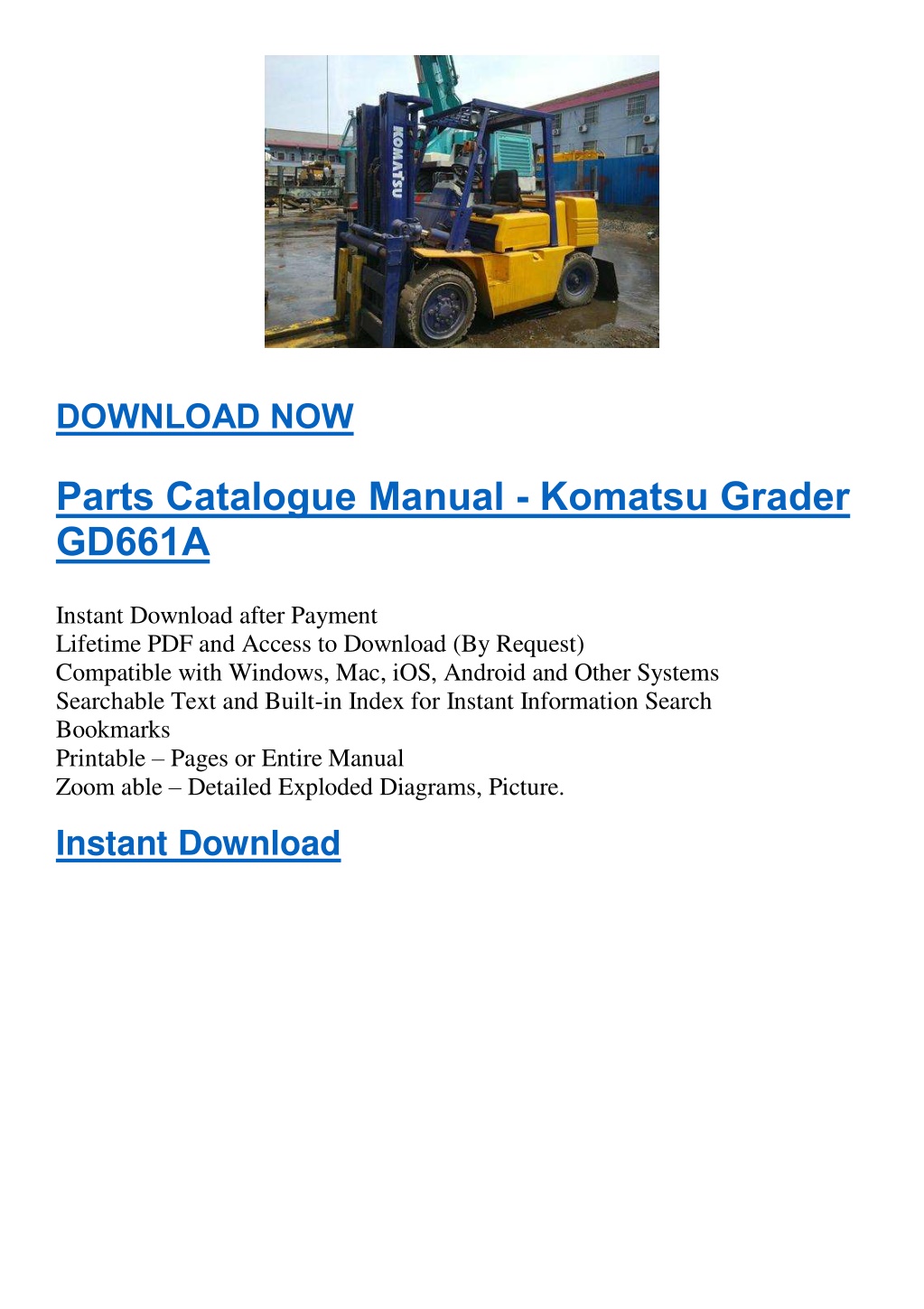 PPT - Komatsu Grader GD661A Parts Catalogue Manual PowerPoint ...