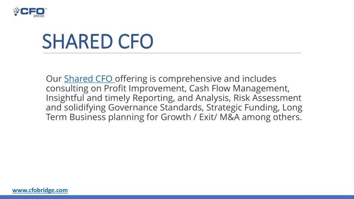 PPT - Shared cfo PowerPoint Presentation, free download - ID:11680658