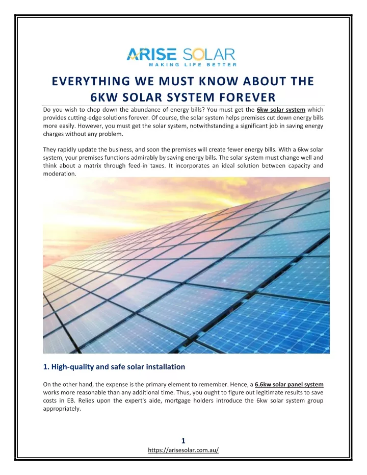 PPT - Everything we must know about the 6kw solar system forever ...