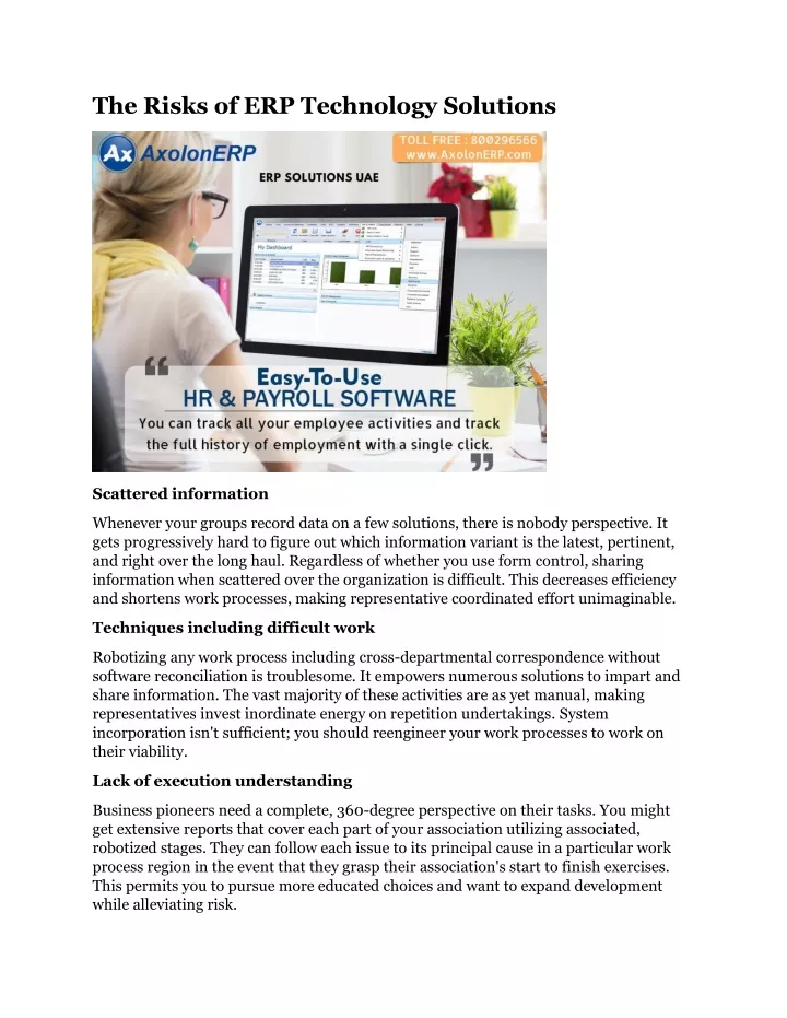 PPT - The Risks of ERP Technology Solutions PowerPoint Presentation ...