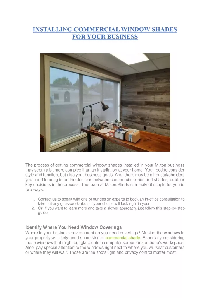 PPT - INSTALLING COMMERCIAL WINDOW SHADES FOR YOUR BUSINESS PowerPoint ...