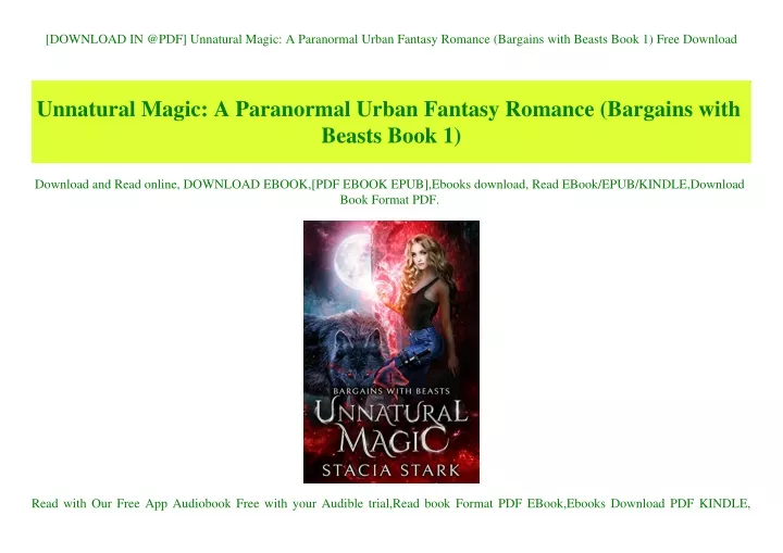 PPT - [DOWNLOAD IN @PDF] Unnatural Magic A Paranormal Urban Fantasy ...