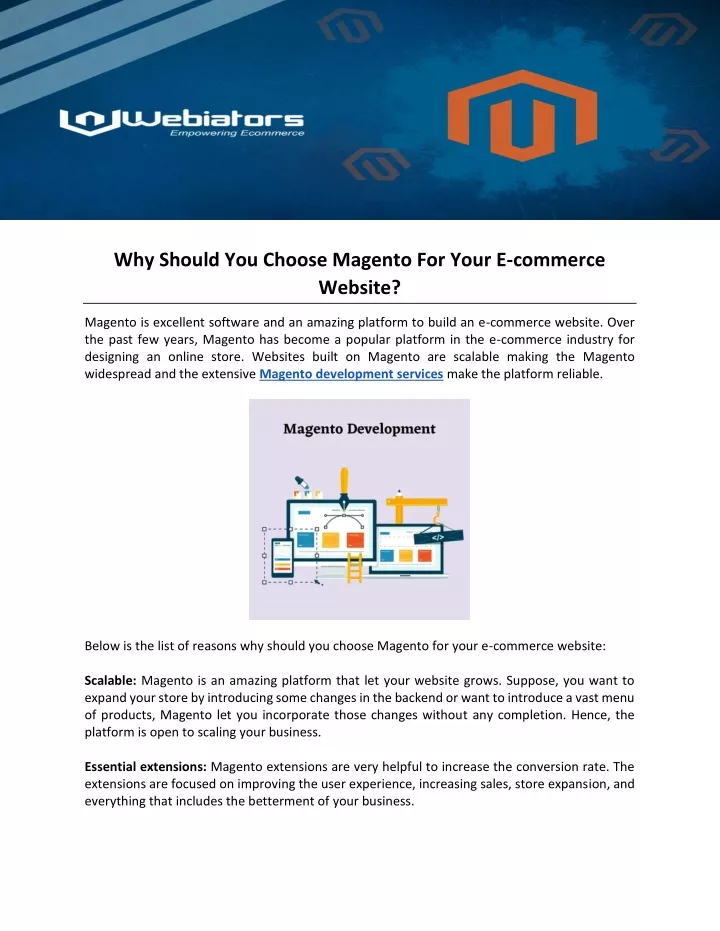 PPT - Why Should You Choose Magento For Your E-commerce Website ... PPT - Why Should You Choose Magento For Your E-commerce Website ...