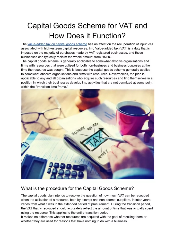PPT - Capital Goods Scheme for VAT and How Does it Function PowerPoint ...