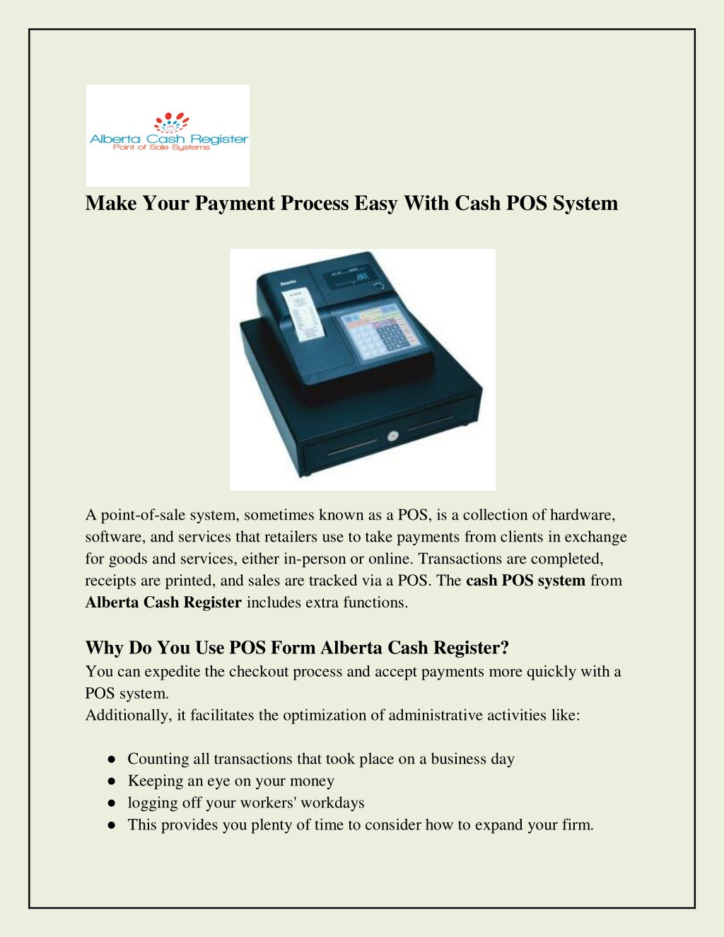 PPT - Retail Cash Register Systems - Alberta Cash Register PowerPoint ...