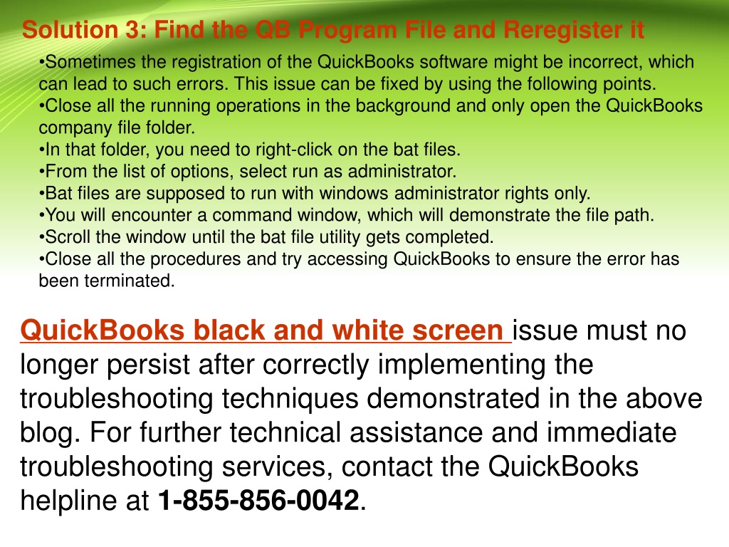 PPT - 3 Methods to eliminate QuickBooks Black and White Screen ...
