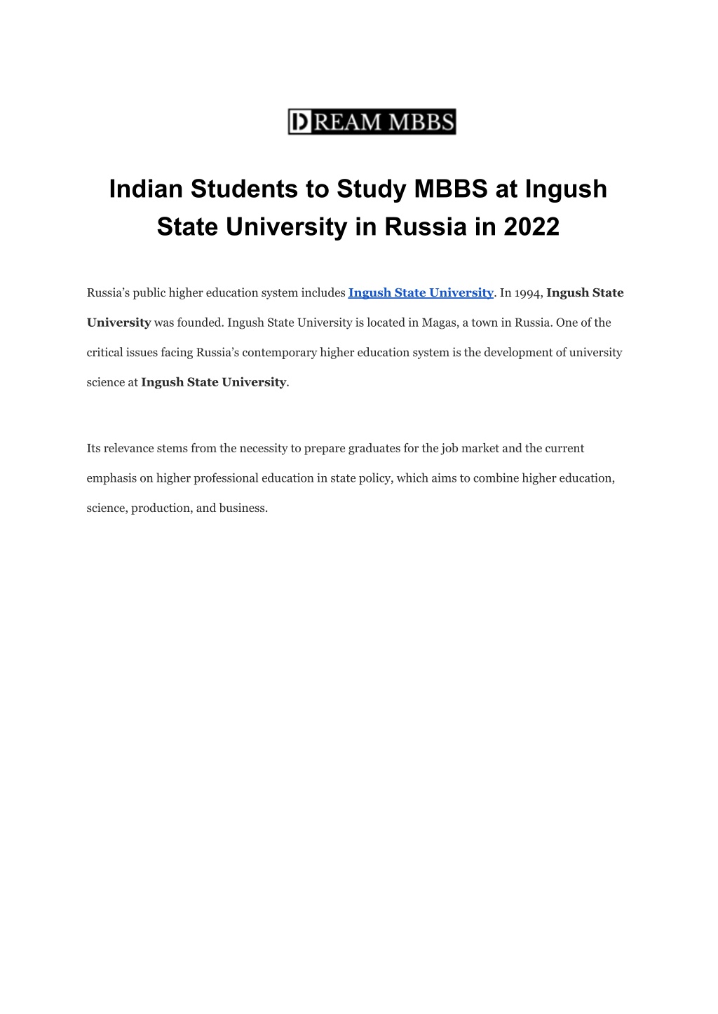 PPT - Indian Students to Study MBBS at Ingush State University in ... PPT - Indian Students to Study MBBS at Ingush State University in ...