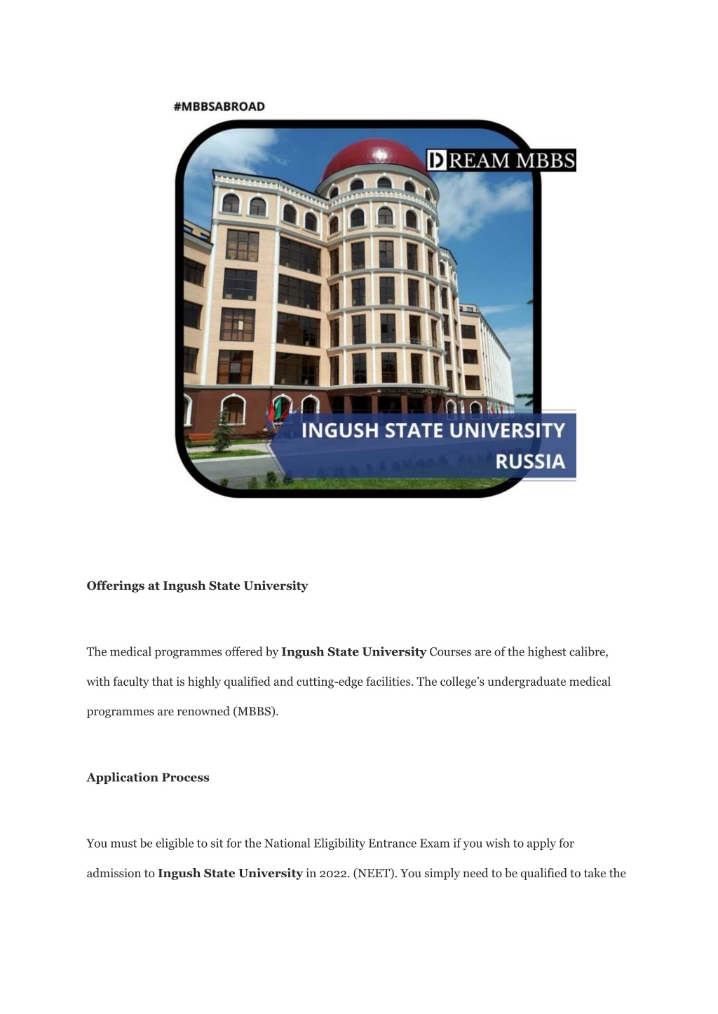 PPT - Indian Students to Study MBBS at Ingush State University in ...