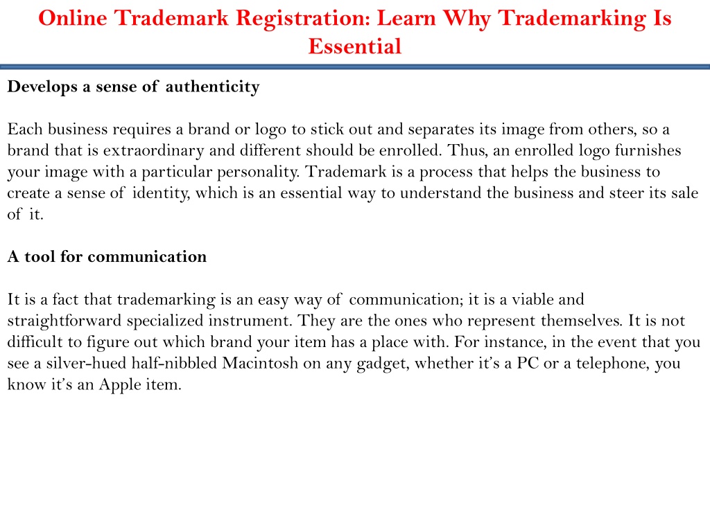 PPT - Online Trademark Registration: Learn Why Trademarking Is ...