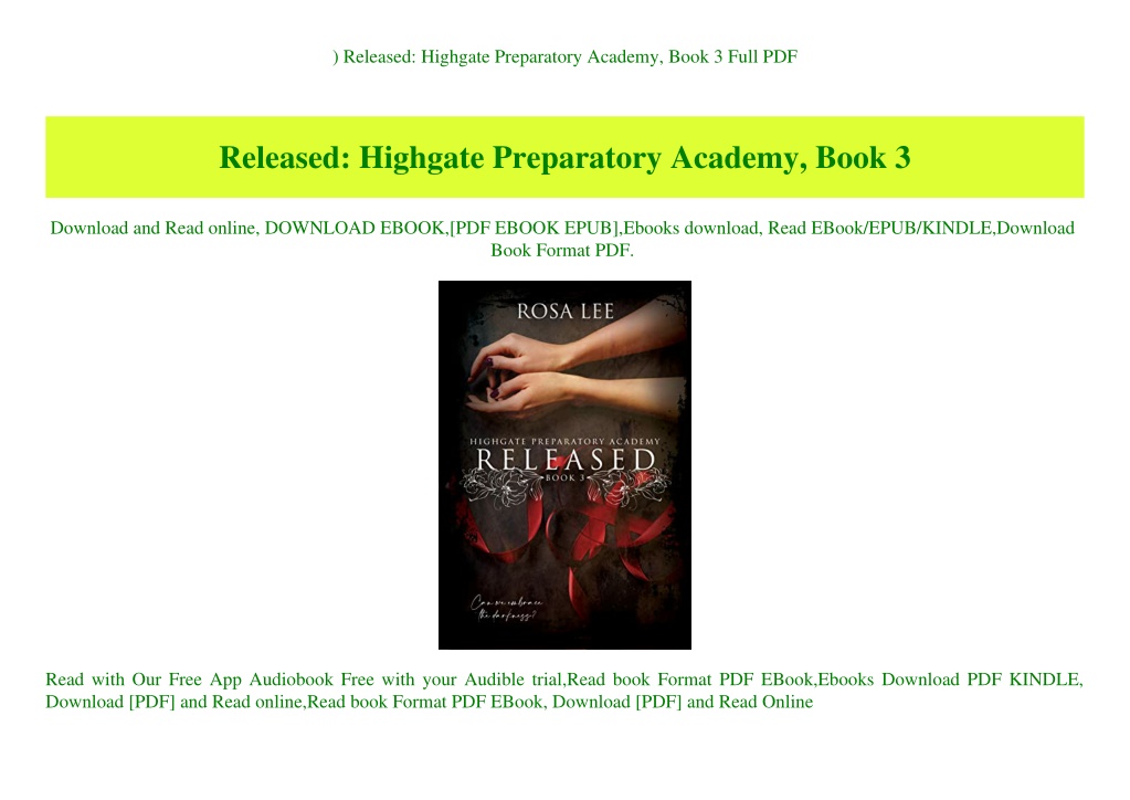 PPT - ^DOWNLOAD-PDF) Released Highgate Preparatory Academy Book 3 Full ...