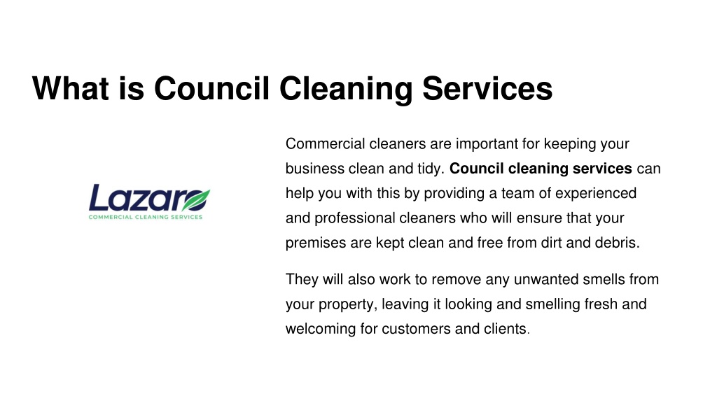 PPT - Council Cleaning Services: The Importance of Hiring the Best ...