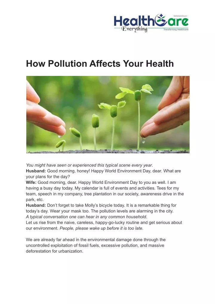 PPT - How Pollution Affects Your Health PowerPoint Presentation, free ...