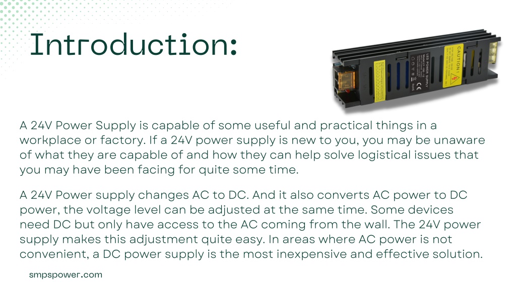 PPT - Best 24V Power Supply| What Is 24 V Power Supply? PowerPoint Presentation - ID:11685337