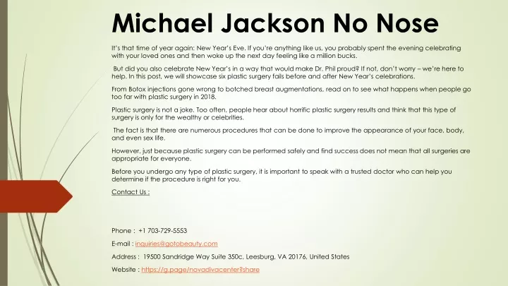 PPT - Michael Jackson No Nose PowerPoint Presentation, free download ...