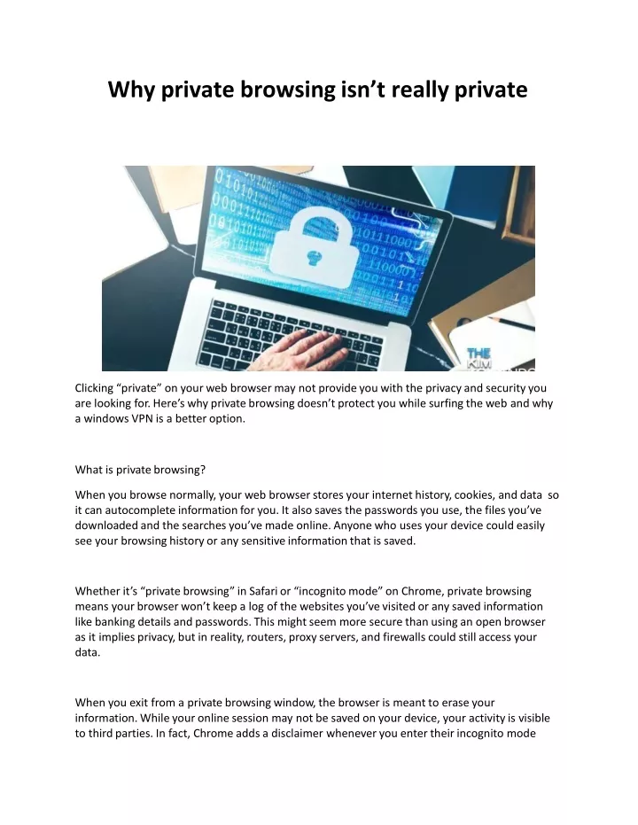 Ppt Why Private Browsing Isnt Really Private Powerpoint Presentation Id11685749