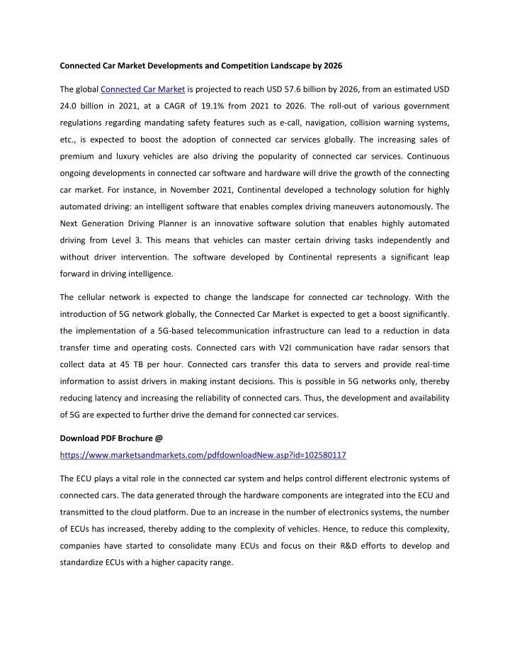 PPT - Connected Car Market Developments and Competition Landscape by ...