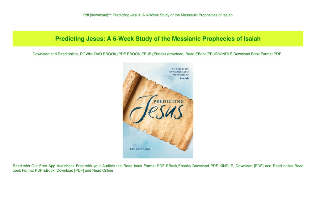 PPT - Pdf [download]^^ Predicting Jesus A 6-Week Study of the Messianic ...