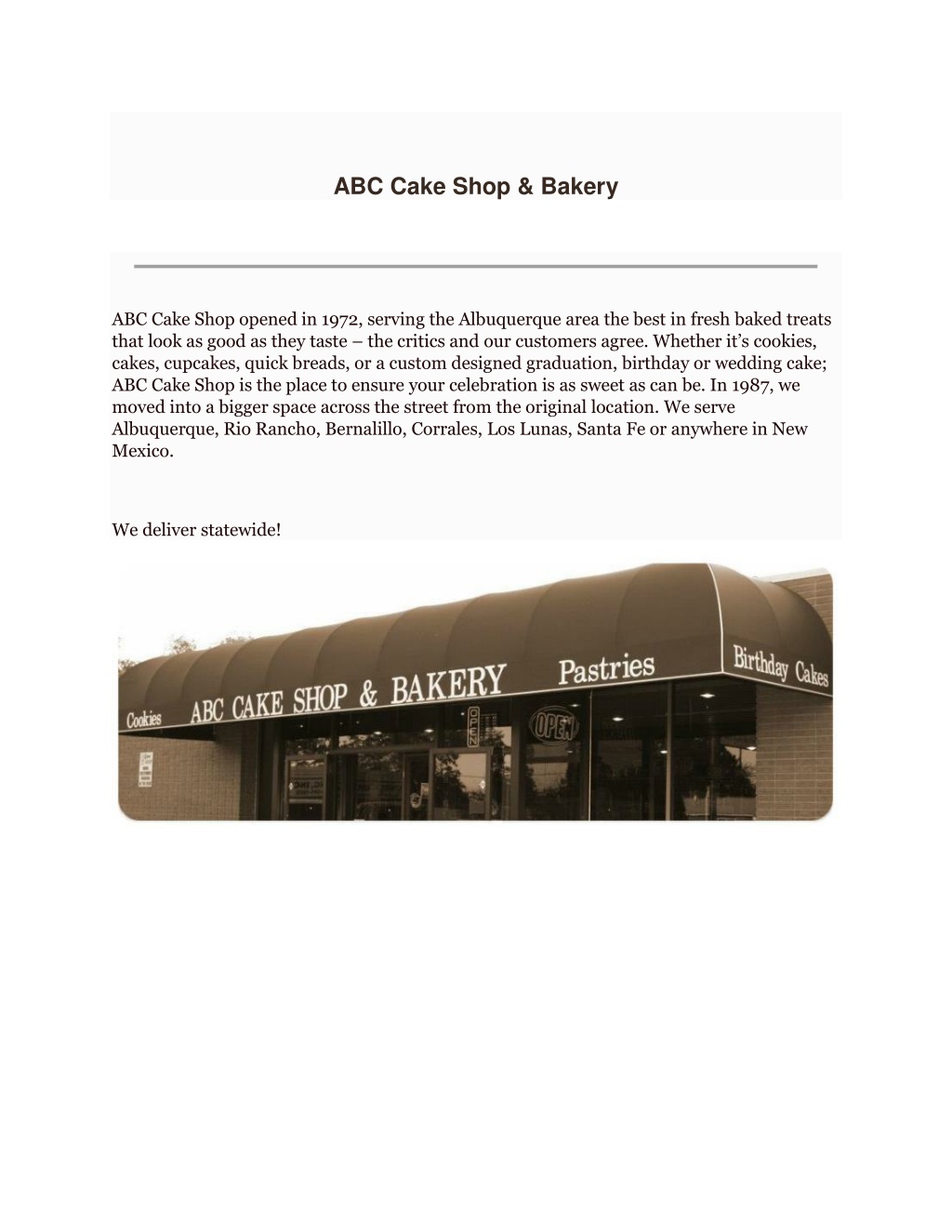 PPT - ABC Cake Shop & Bakery – a well-loved Albuquerque tradition since ...