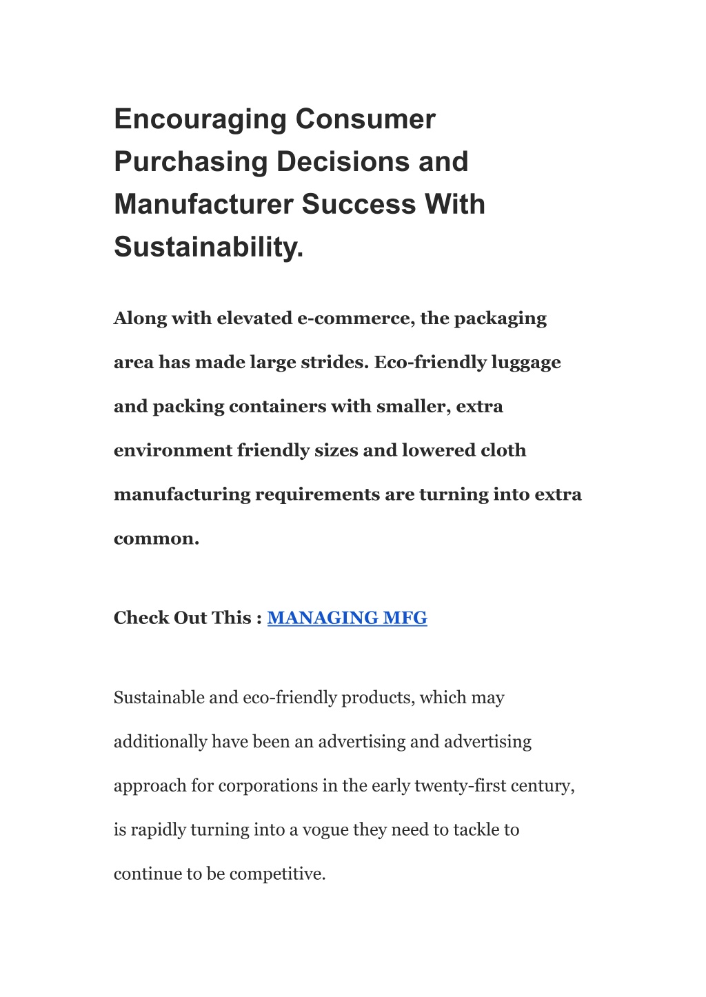 PPT - Encouraging Consumer Purchasing Decisions and Manufacturer ...