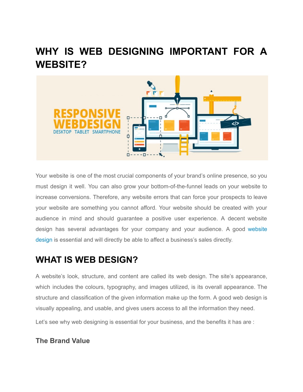 PPT - WHY IS WEB DESIGNING IMPORTANT FOR A WEBSITE? PowerPoint ...