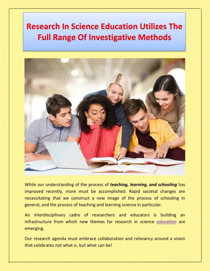 PPT - Research In Science Education Utilizes The Full Range Of ...