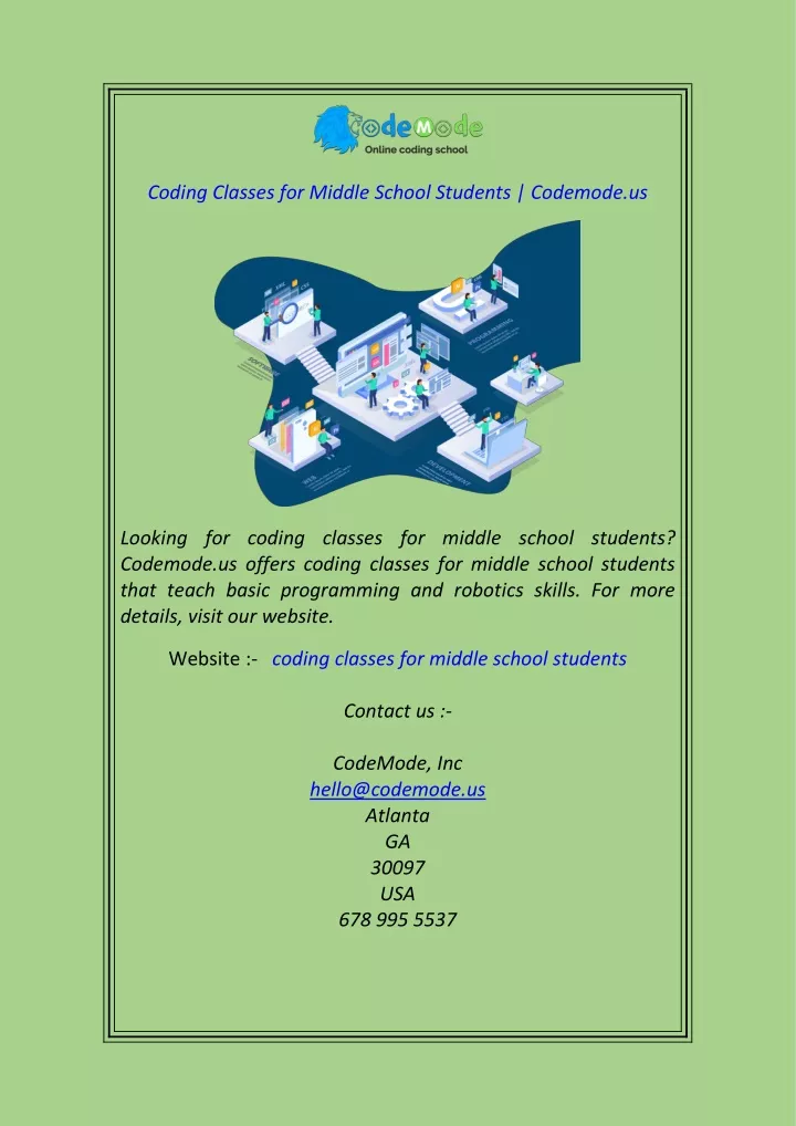 PPT Coding Classes For Middle School Students Codemode us PowerPoint