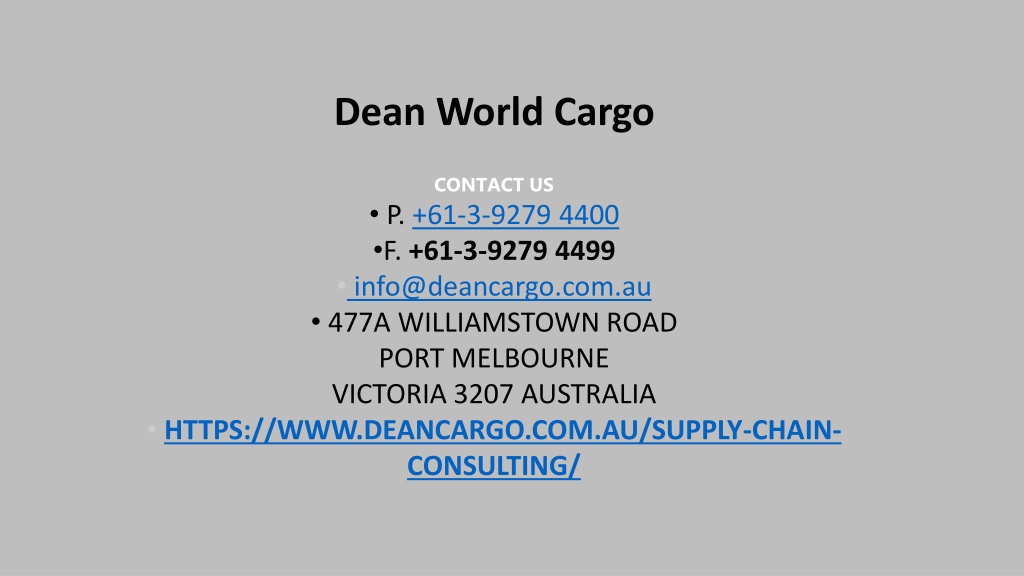 PPT - Supply Chain Management Solutions in Australia PowerPoint ...