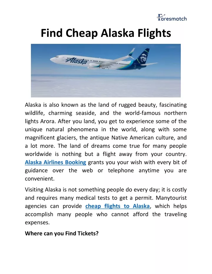 PPT - Find Cheap Alaska Flights PowerPoint Presentation, free download ...
