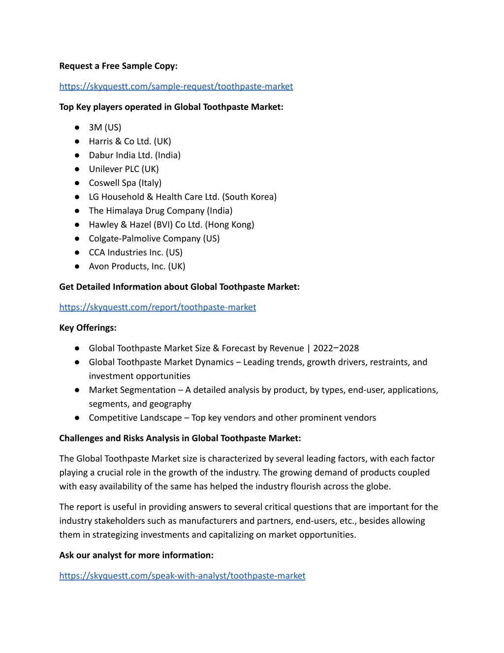 PPT - Global Toothpaste Market Major Developments and Competition Landscape by 2028 PowerPoint ...