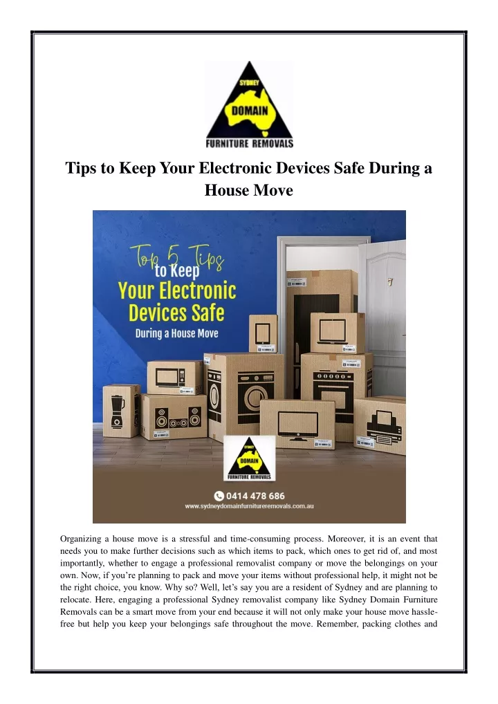 PPT - Tips to Keep Your Electronic Devices Safe During a House Move ...